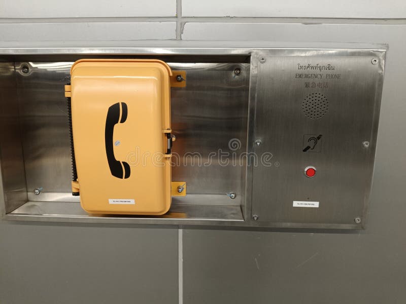 Public emergency call unit stock photo. Image of lawn - 237468610