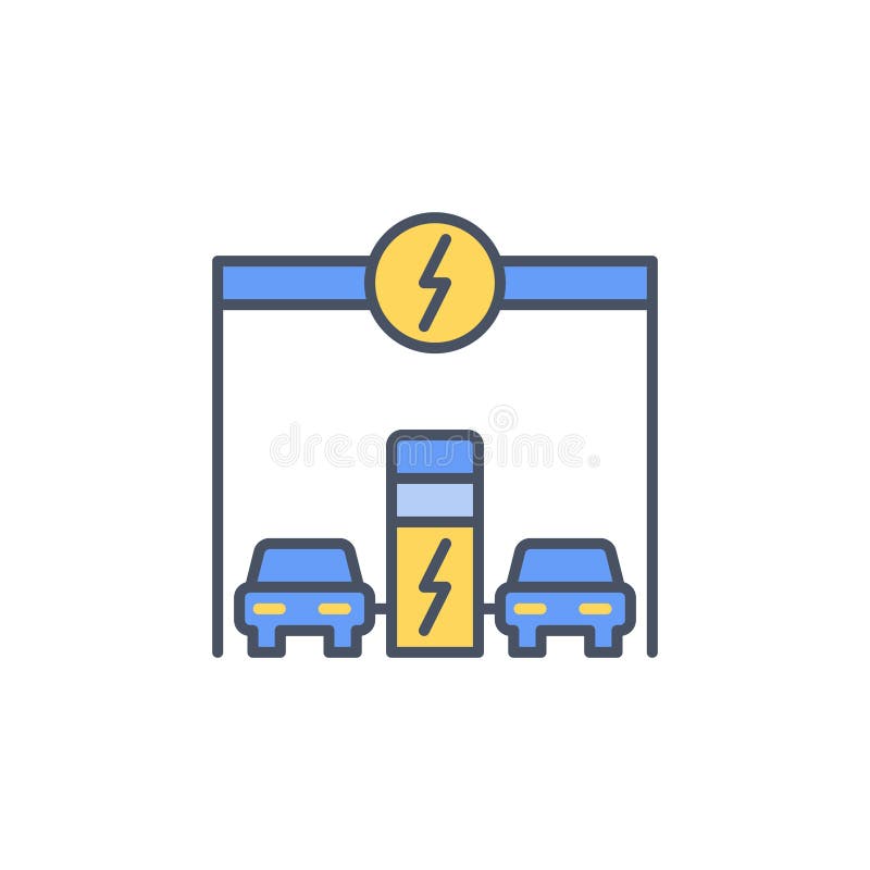 Public EV Charging Network Vector Concept Colored Icon Stock Vector ...