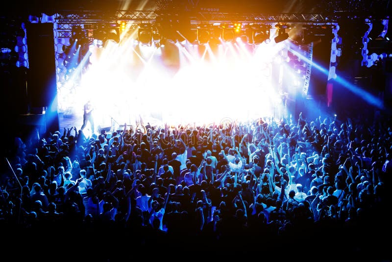 Public Event. Music Show in Concert Hall Stock Image - Image of finger ...