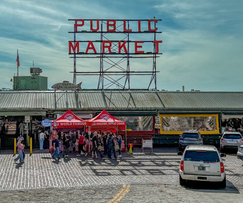 Public Farmers Market in Seattle WA Editorial Stock Photo - Image of ...