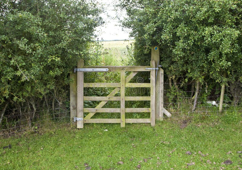 Public Footpath Sign. Wooden Gate. Stock Image - Image of hiking, field ...