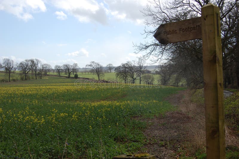 Public footpath stock photo. Image of sign, walking, field - 39012204