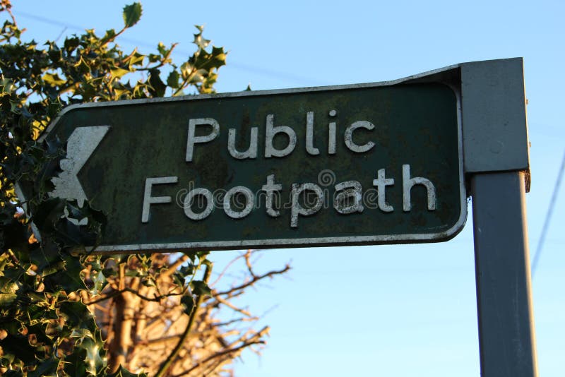 Public Footpath Sign in England Stock Image - Image of green, public ...