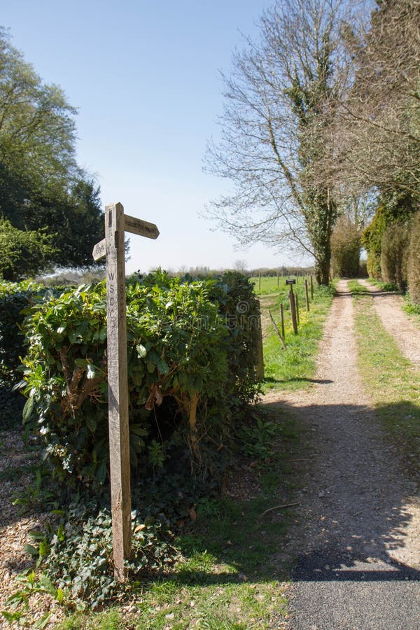 Public Footpath Sign stock photo. Image of post, outside - 61193592