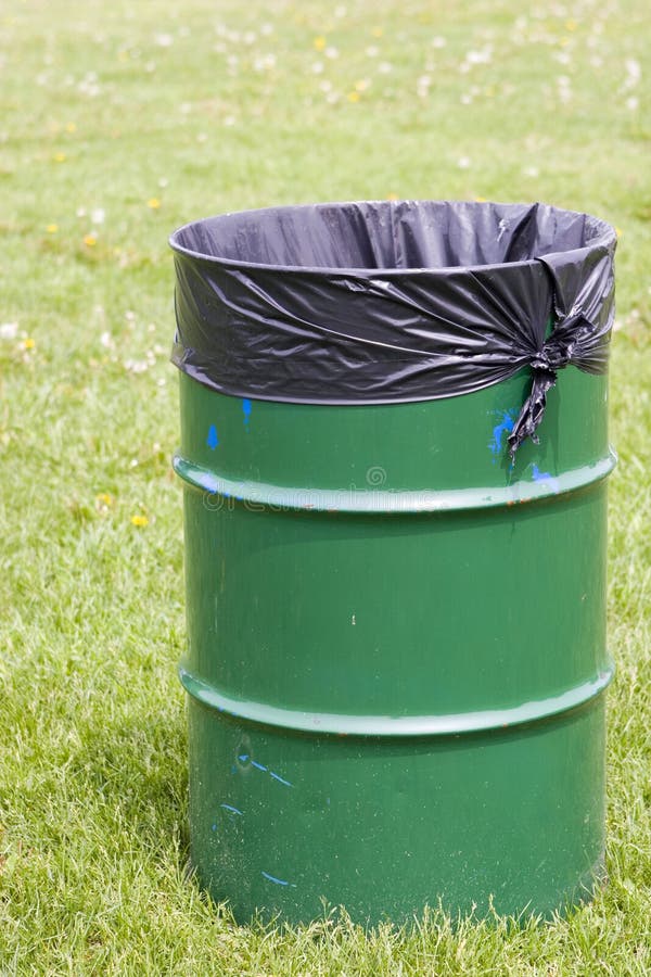 Public Garbage Can stock image. Image of metal, clean - 21102409