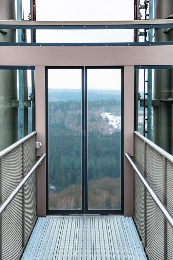 Public Glass Elevator on Viewing Platform Outdoor Stock Photo - Image ...