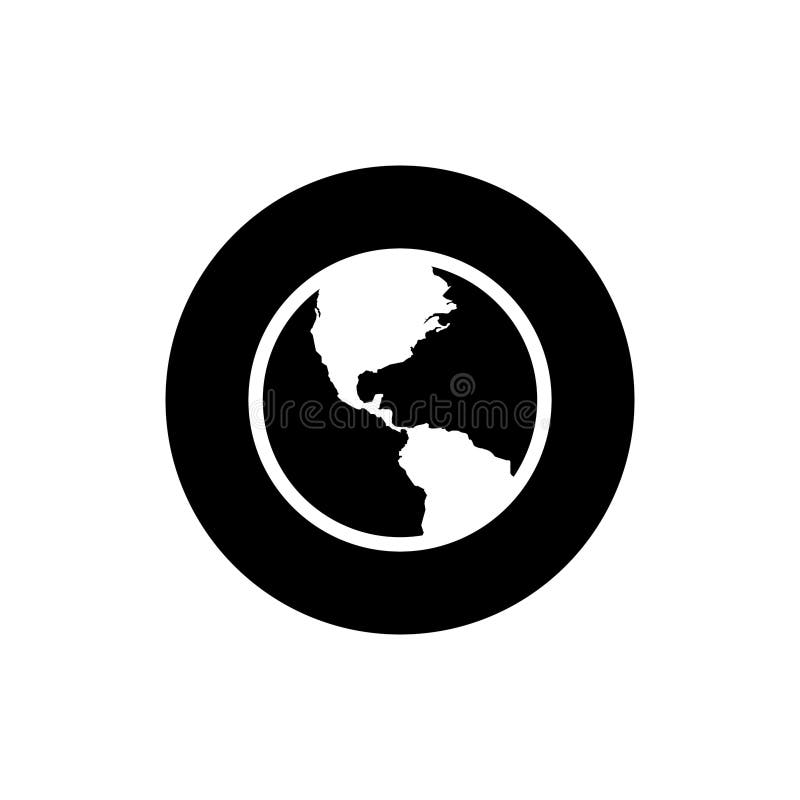 Public Globe Icon Vector. Earth, World in Circle Shape Stock Vector ...