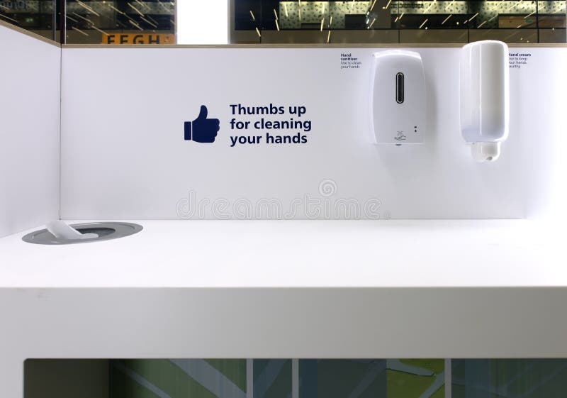 Public Hand Sanitizing Station, Health Concept Stock Image - Image of ...