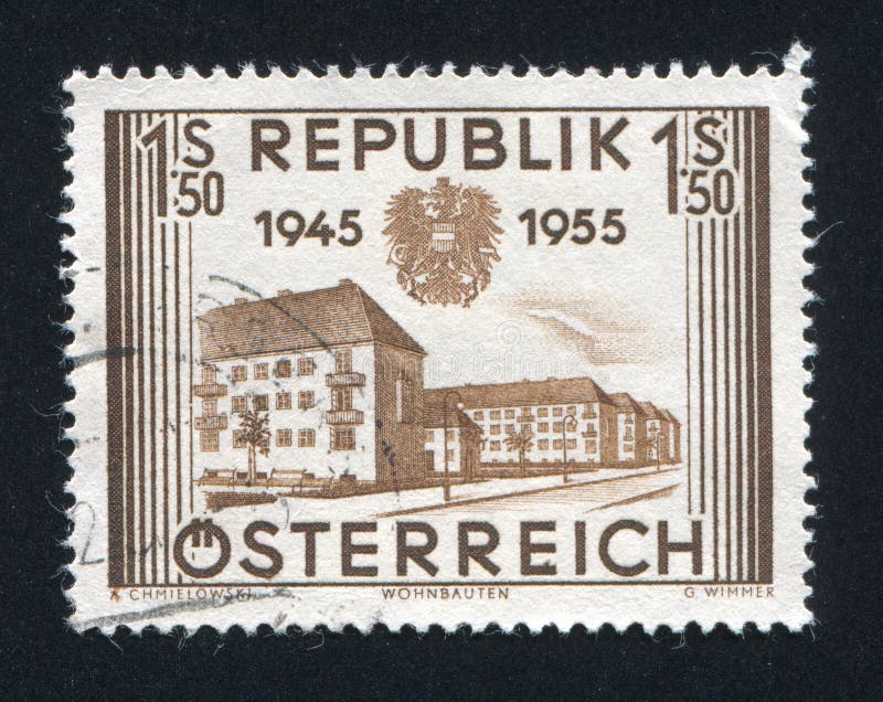 Public housing in Vienna editorial stock photo. Image of postmark ...