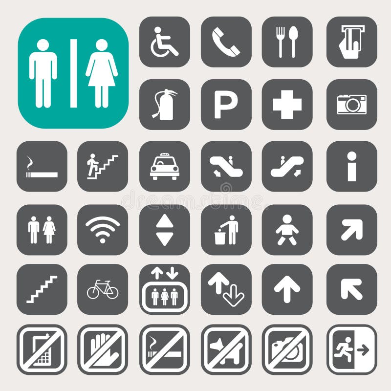 Public icons set stock vector. Illustration of parking - 33482418