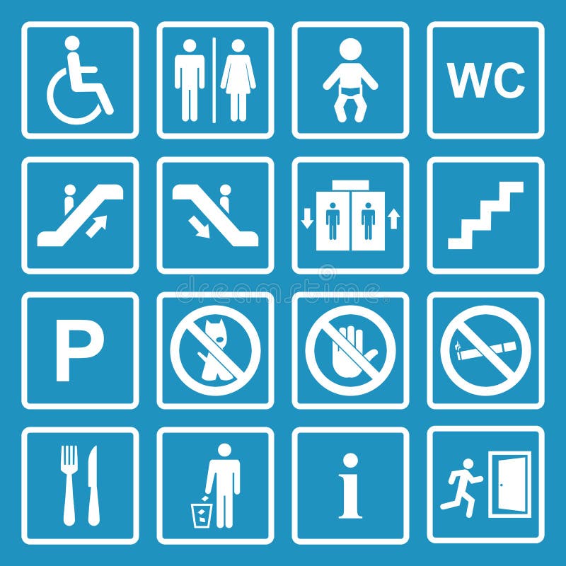 Public icons set stock vector. Illustration of elevator - 50170246