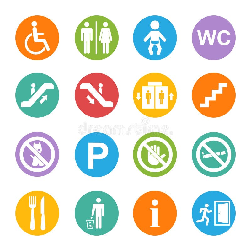 Public icons set stock vector. Illustration of vector - 50171173