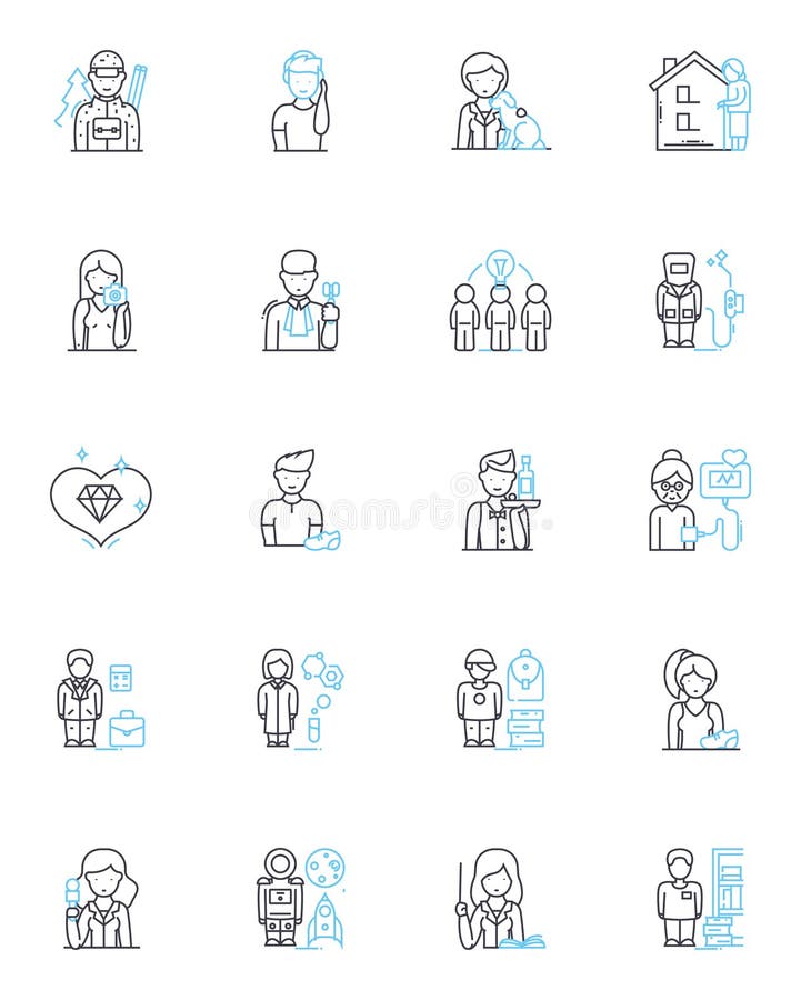 Public Image Linear Icons Set. Perception, Branding, Reputation, Image ...