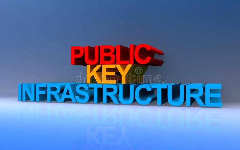 Public Key Infrastructure on Blue Stock Illustration - Illustration of ...