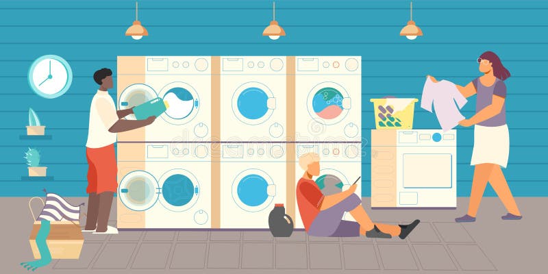 Laundry Service Illustration Stock Vector - Illustration of flat ...