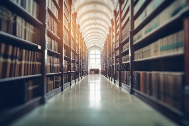 Public Library, Abstract Blurred Background. Generative AI Stock Photo ...