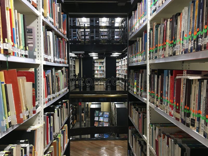 Public Library Book Shelf Filled with Books Stock Image - Image of shop ...