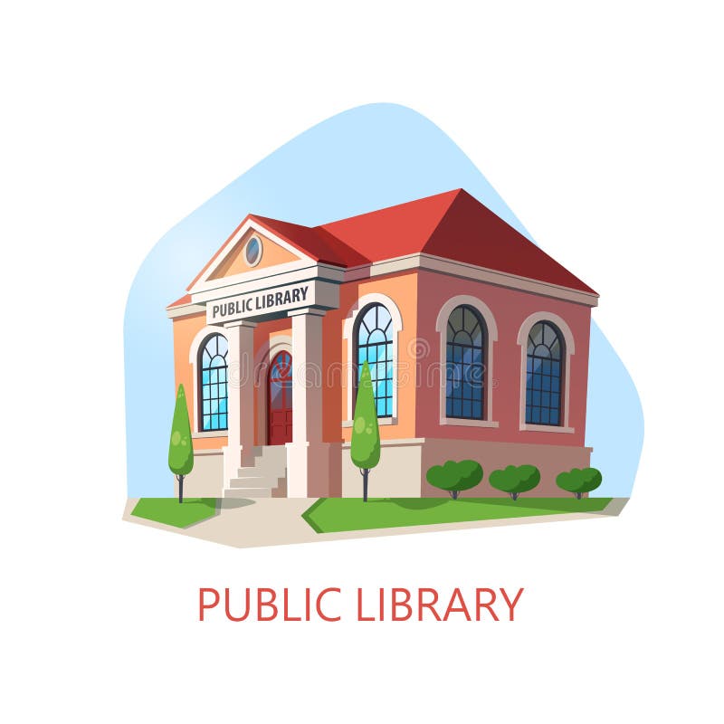 Public Library Building, Construction for Reading Stock Vector ...