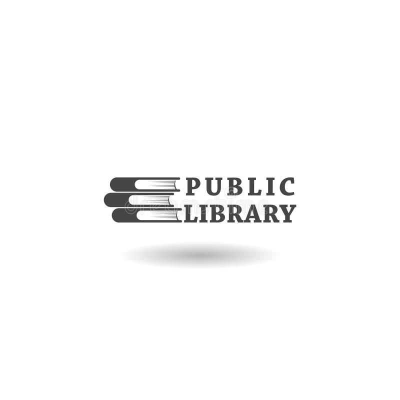 Public Library Icon with Shadow Stock Vector - Illustration of textbook ...