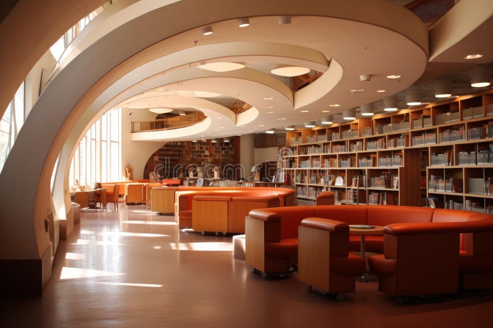 Public Library Interior. Generate Ai Stock Photo - Image of comfort, city: 308624886