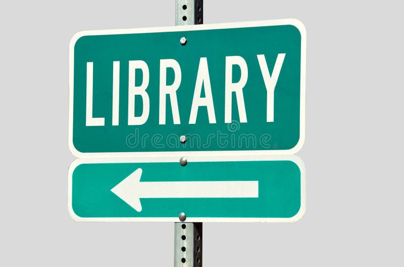 Public Library Road Sign stock image. Image of sign, pole - 23498503