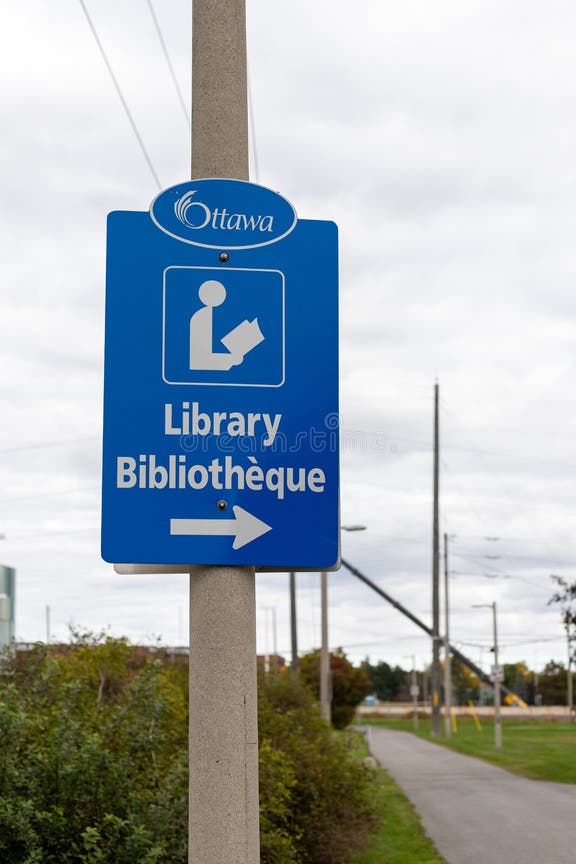 Public Library Road Sign in Ottawa, Canada Stock Photo - Image of sign ...