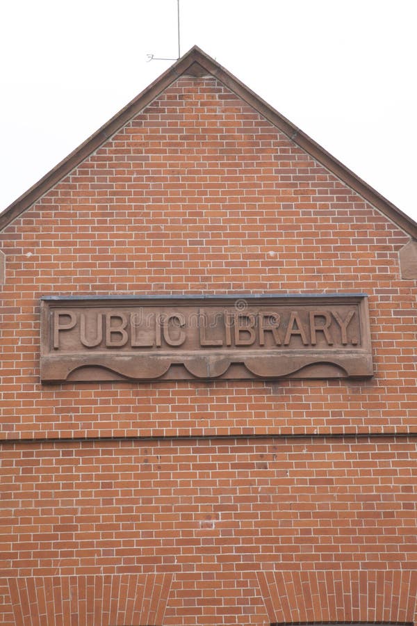 Public Library Sign stock photo. Image of borrow, lend - 191708752