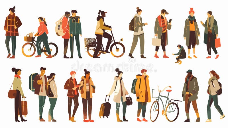 Vibrant Public Life Abstract Vector Illustration Stock Vector ...