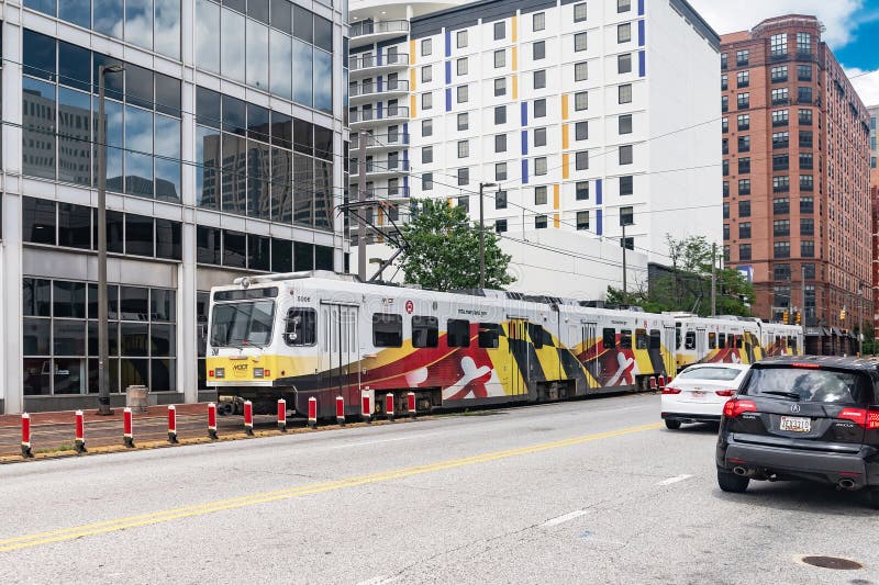 Public Light Rail Transportation in Baltimore, Baltimore. Architecture ...