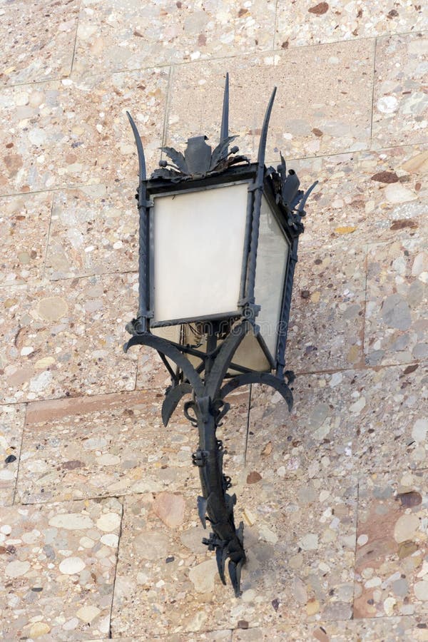 Public lighting. stock image. Image of rustic, wall - 113321181