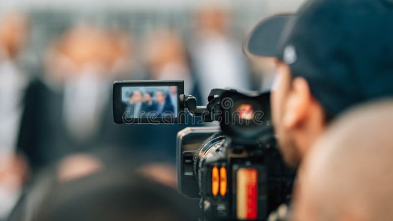 Public Live Event Television Coverage Stock Photo - Image of media ...