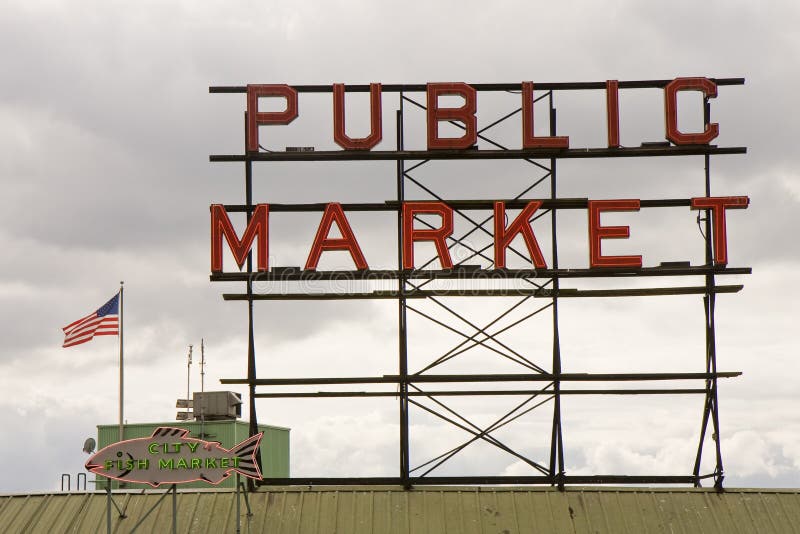 Market sign stock image. Image of advertise, painted, wall - 1433103