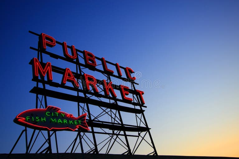 Public Market Signboard stock photo. Image of icon, badge - 11114688