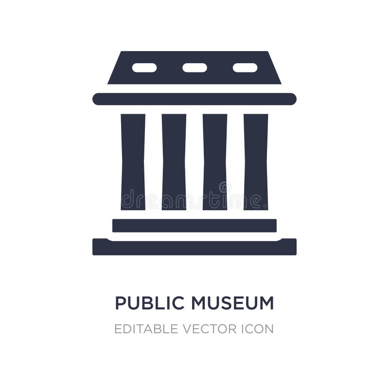Public Museum Icon on White Background. Simple Element Illustration ...