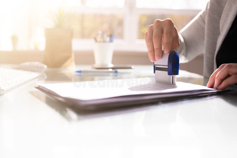 Public Notary Contract Document Stamp Stock Image - Image of approve ...