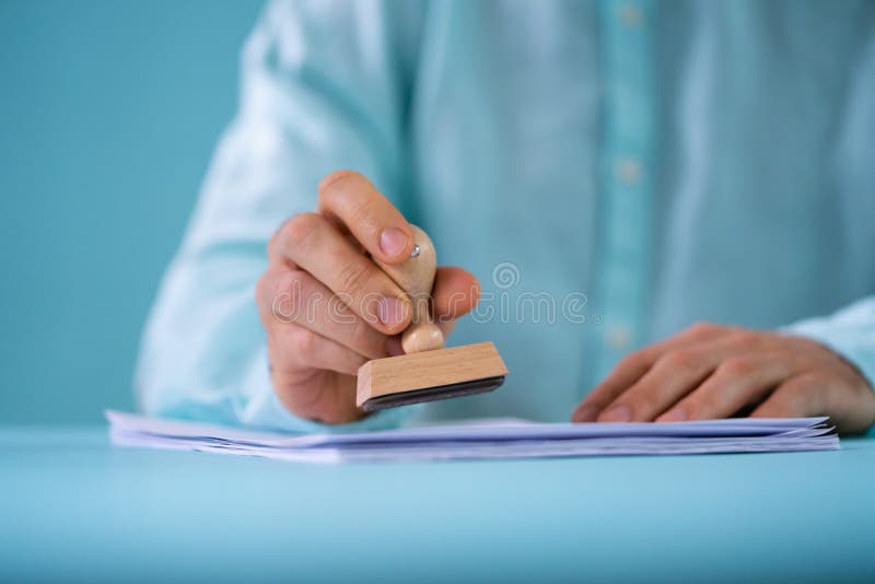 Public Notary Contract Document Stamp Stock Image - Image of young ...