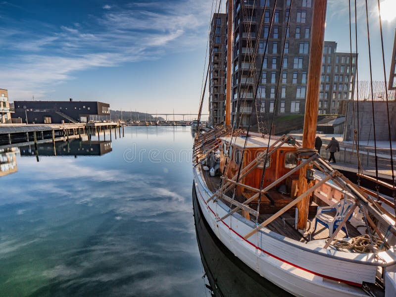 Public Open Harbor in Vejle, Denmark Stock Image - Image of fjord ...