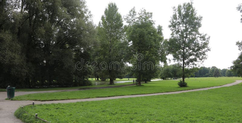 Public Park in the City without People in Winter with Trees Stock Image ...