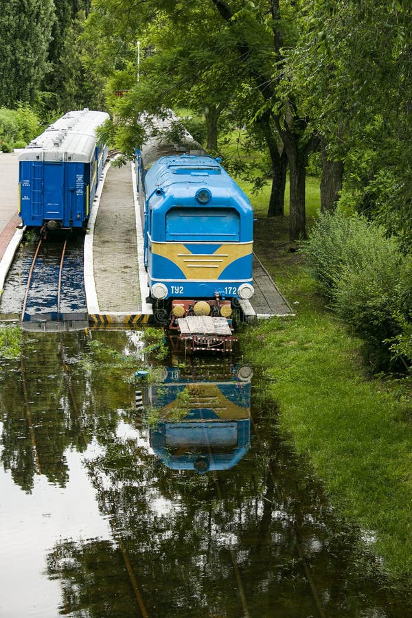Public Park Drenched in Rain. Water Logged Park Stock Image - Image of ...