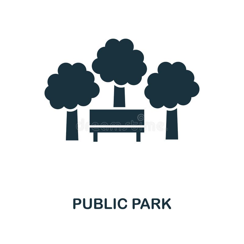 Public Park Icon. Monochrome Style Design from City Elements Icon ... Public Park Icon. Monochrome Style Design from City Elements Icon ...