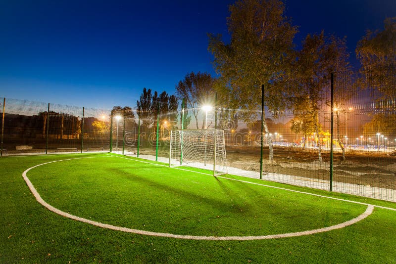 Public Park Infrastructure, Night Lighting Stock Photo - Image of night ...