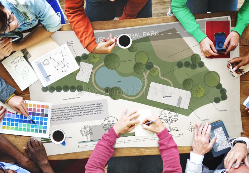 Public Park Layout Map Information Concept Stock Photo - Image of group ...