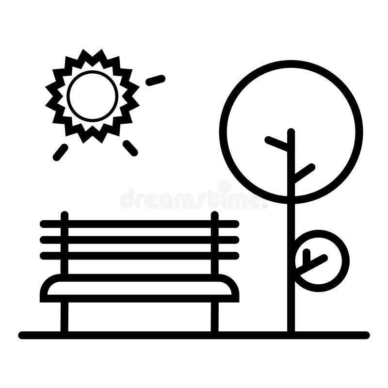 Park Map in Outline Design Style. Vector Stock Vector - Illustration of ...