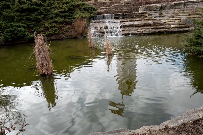 Public Park Pond Shows Boise Train Depot Reflection Stock Photo - Image ...