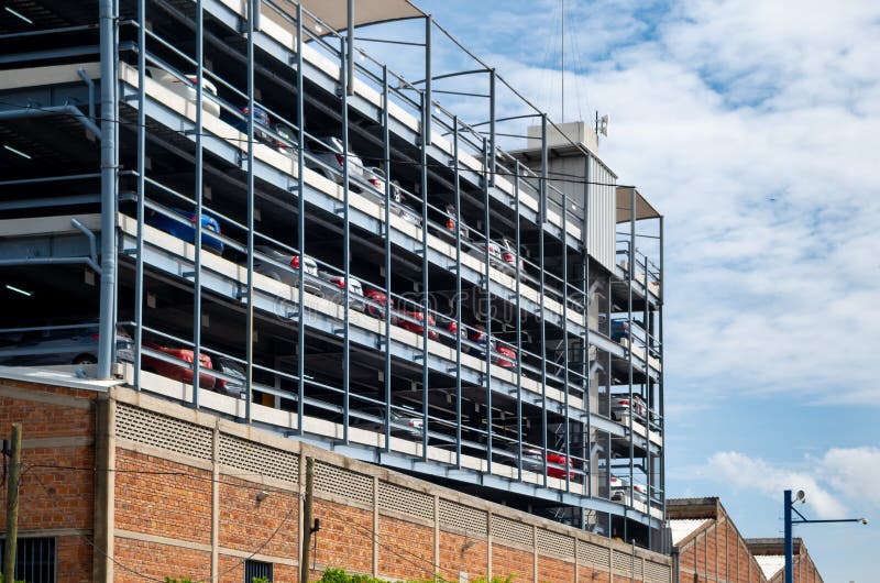 Public Parking of Car in Multi Level Building, Parking Concept Stock ...