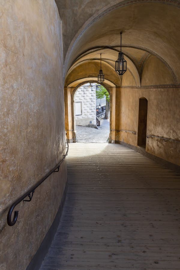 Public Passage through Castle in Cesky Krumlov Stock Image - Image of ...