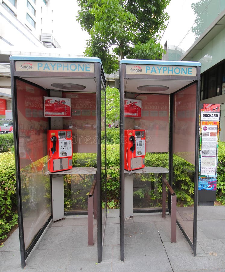Public pay phone Singapore editorial stock photo. Image of singaporean ...