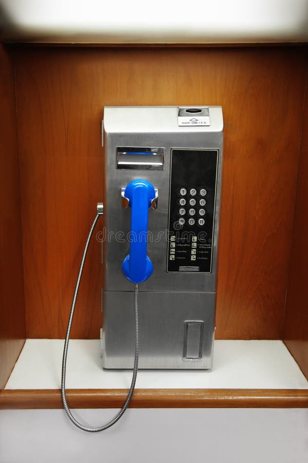 Blue payphone stock photo. Image of nature, empty, tree - 21939908