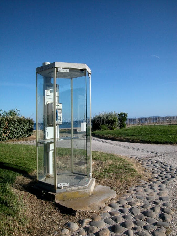 Public Phone Cabin by the Sea Stock Image - Image of nature, ring: 9817577