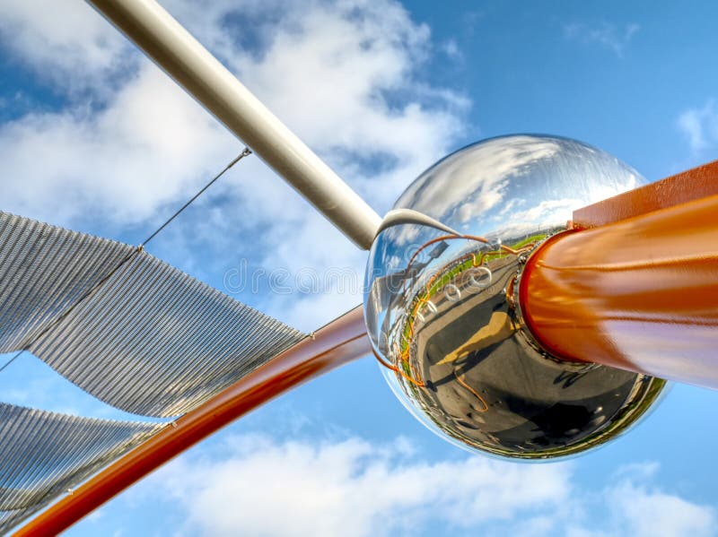 Public Play Space Viewed in Reflection Stock Photo - Image of ...